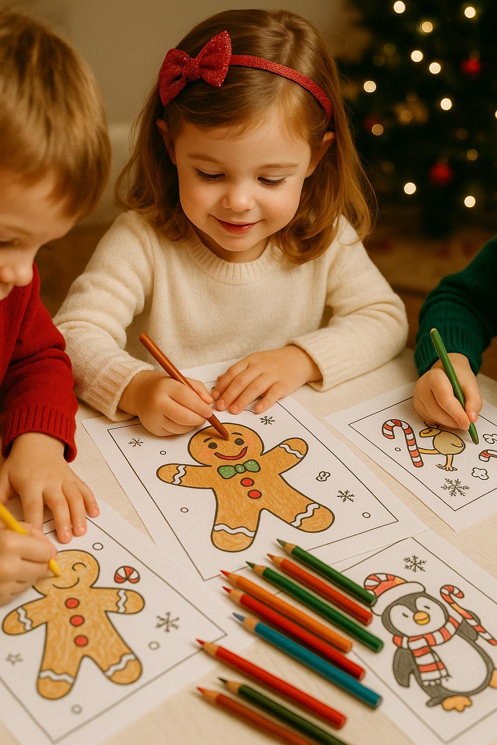 Christmas Coloring Pages: Holiday Art Bundle (PDF Download) + Bonus ...