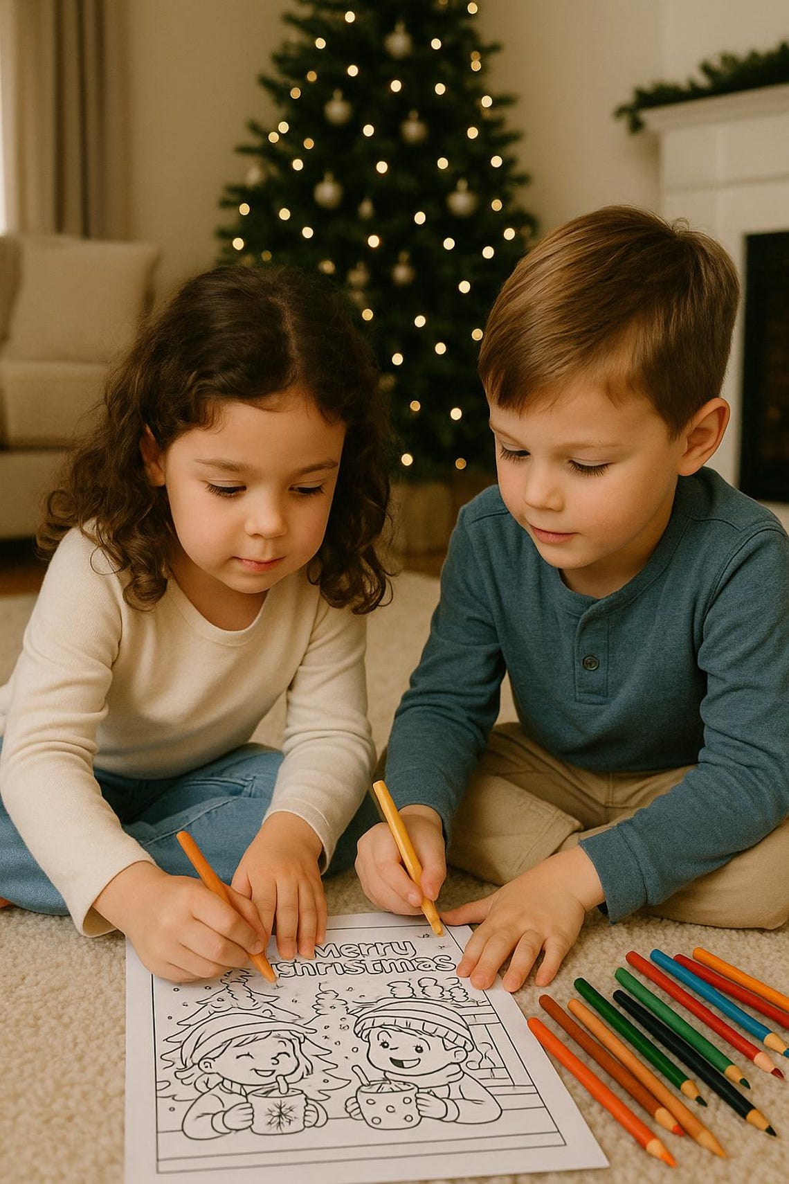 Christmas Coloring Pages: Holiday Art Bundle (PDF Download) + Bonus ...