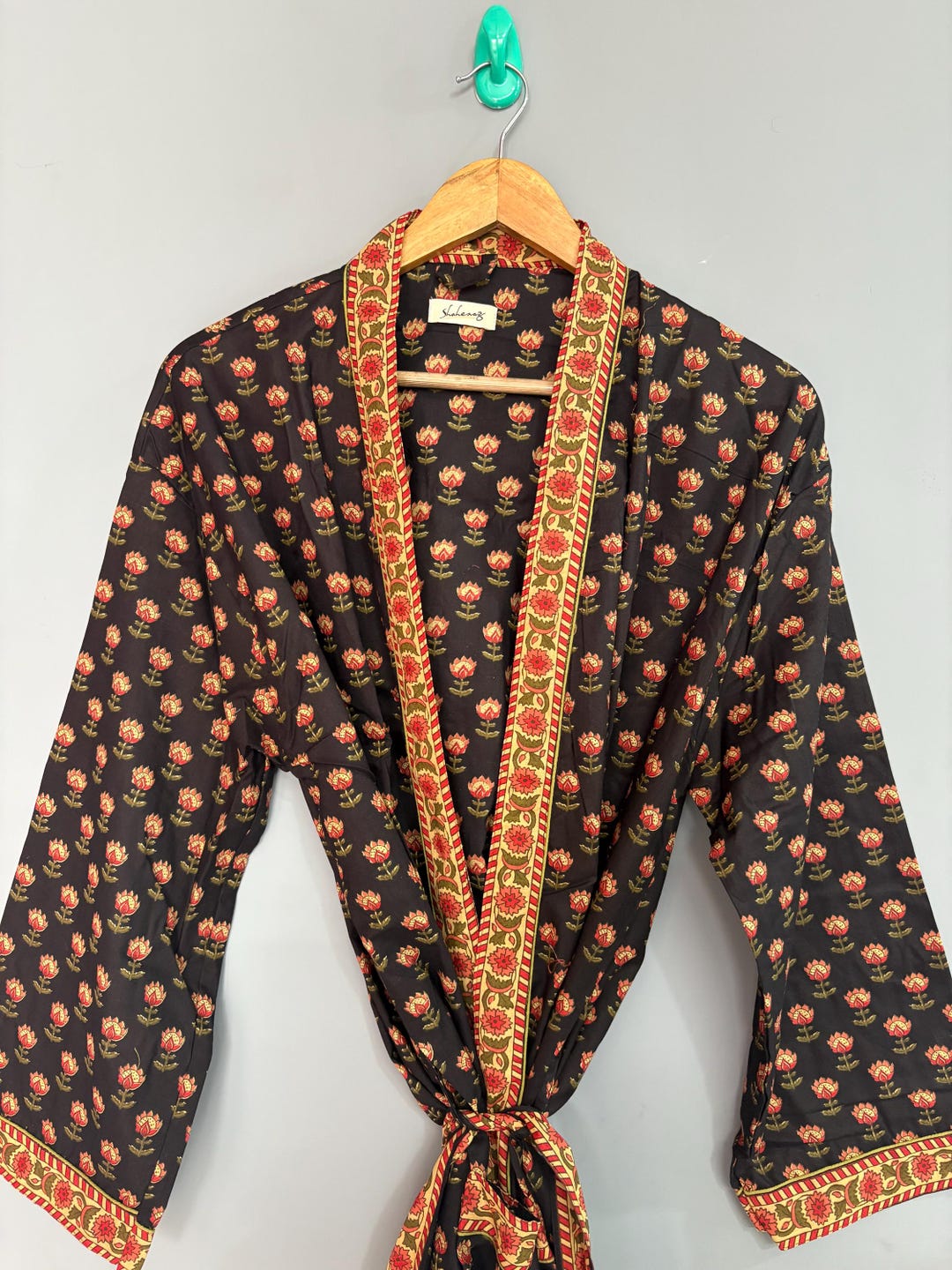 Cotton Kimono Robe: Indian Block Print Lounge Wear - Etsy
