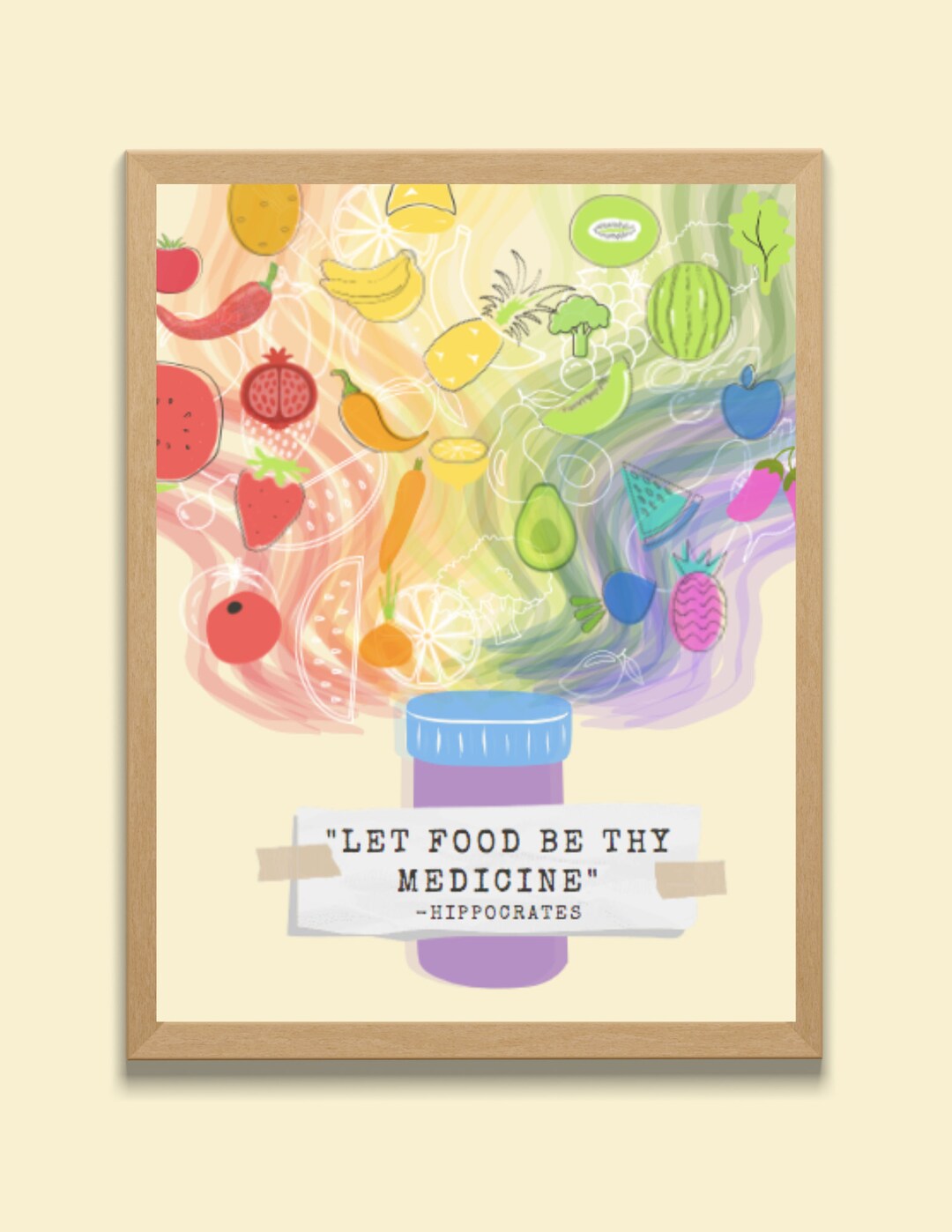 Nutrition Wall Art Poster- "let Food Be Thy Medicine" - Etsy