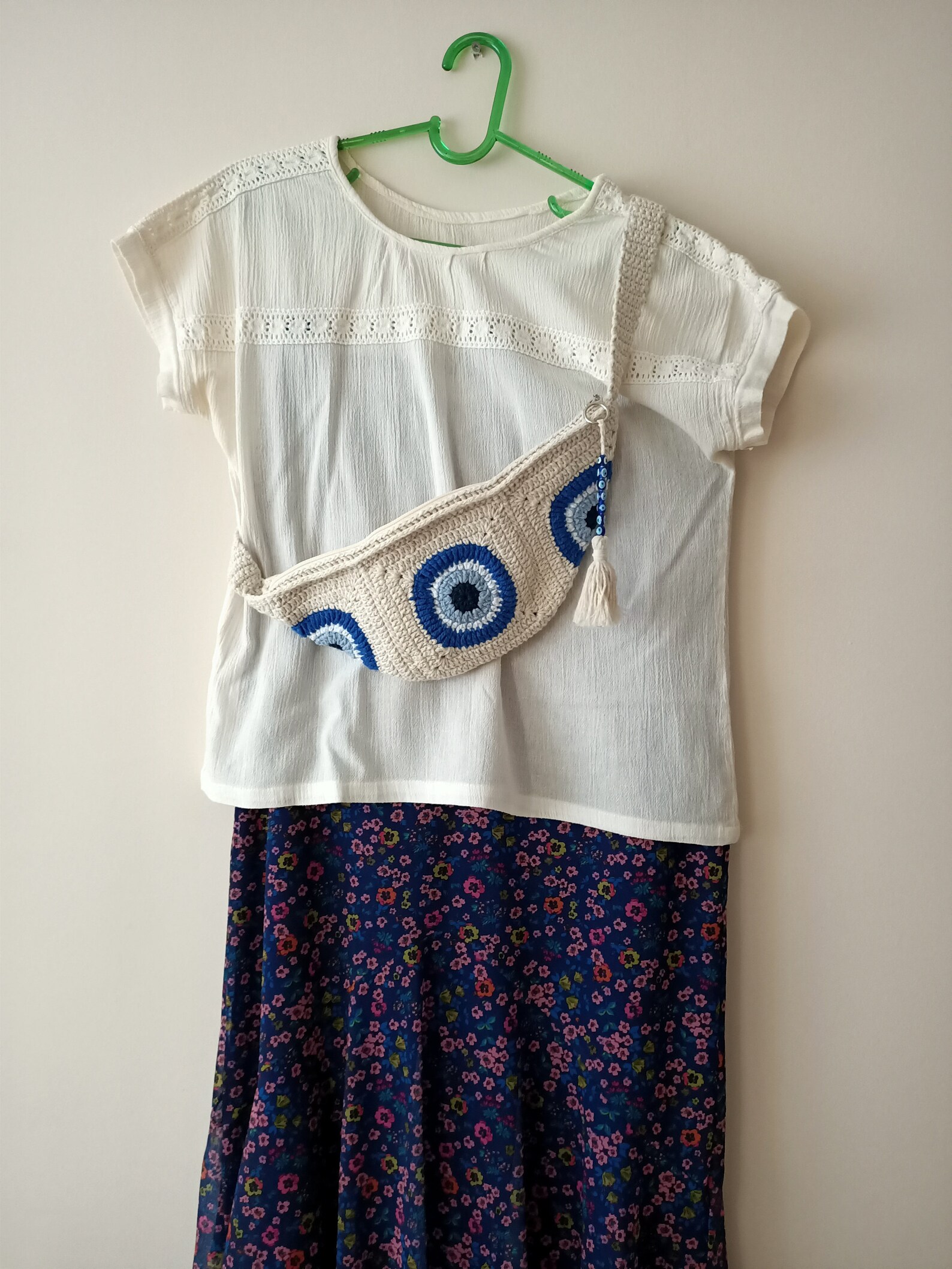 Belly Crochet Evil Eye Crossbody Bag Summer Evil Eye - Etsy