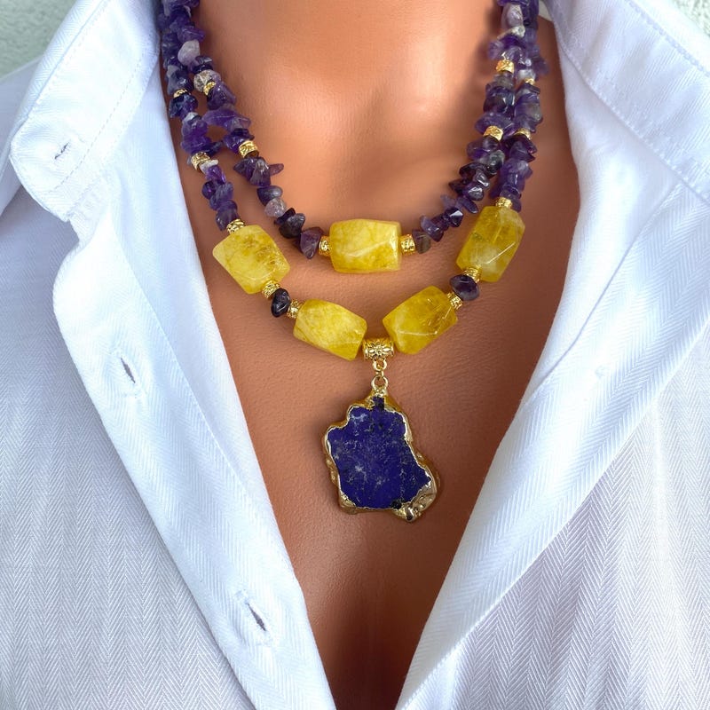 Big Chunky Necklace - Etsy