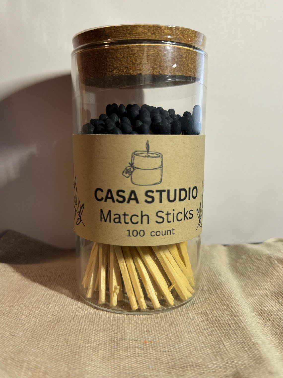 4” Match Sticks in a Glass Jar - Etsy