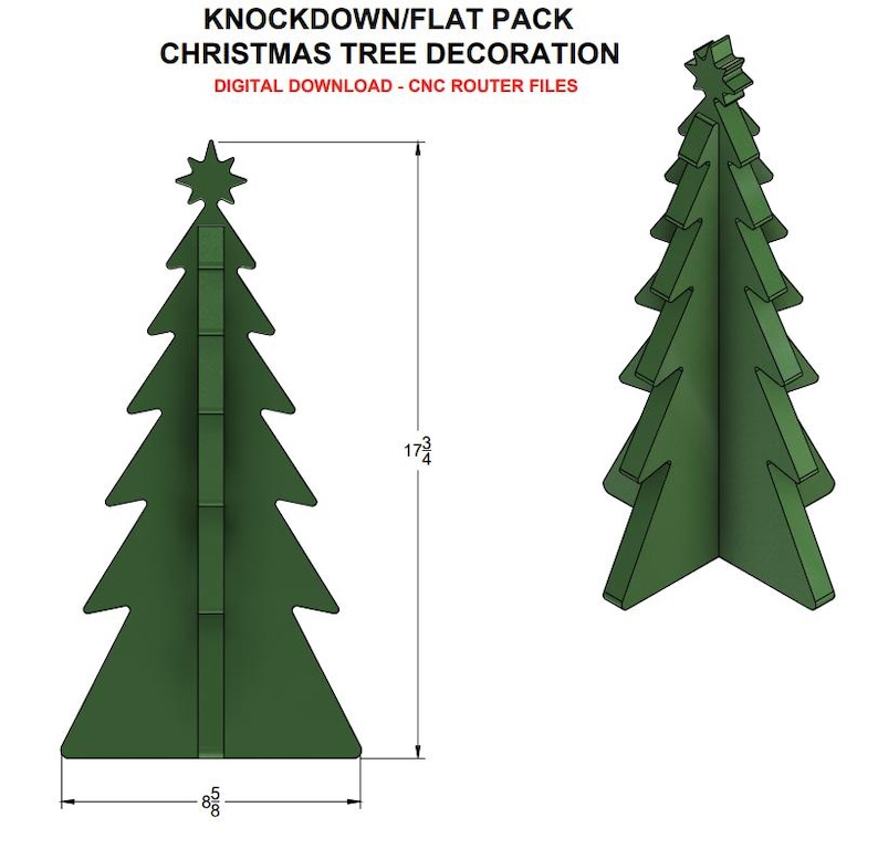 Christmas Tree Decor Flat Pack Knockdown CNC Router Files Dxf - Etsy