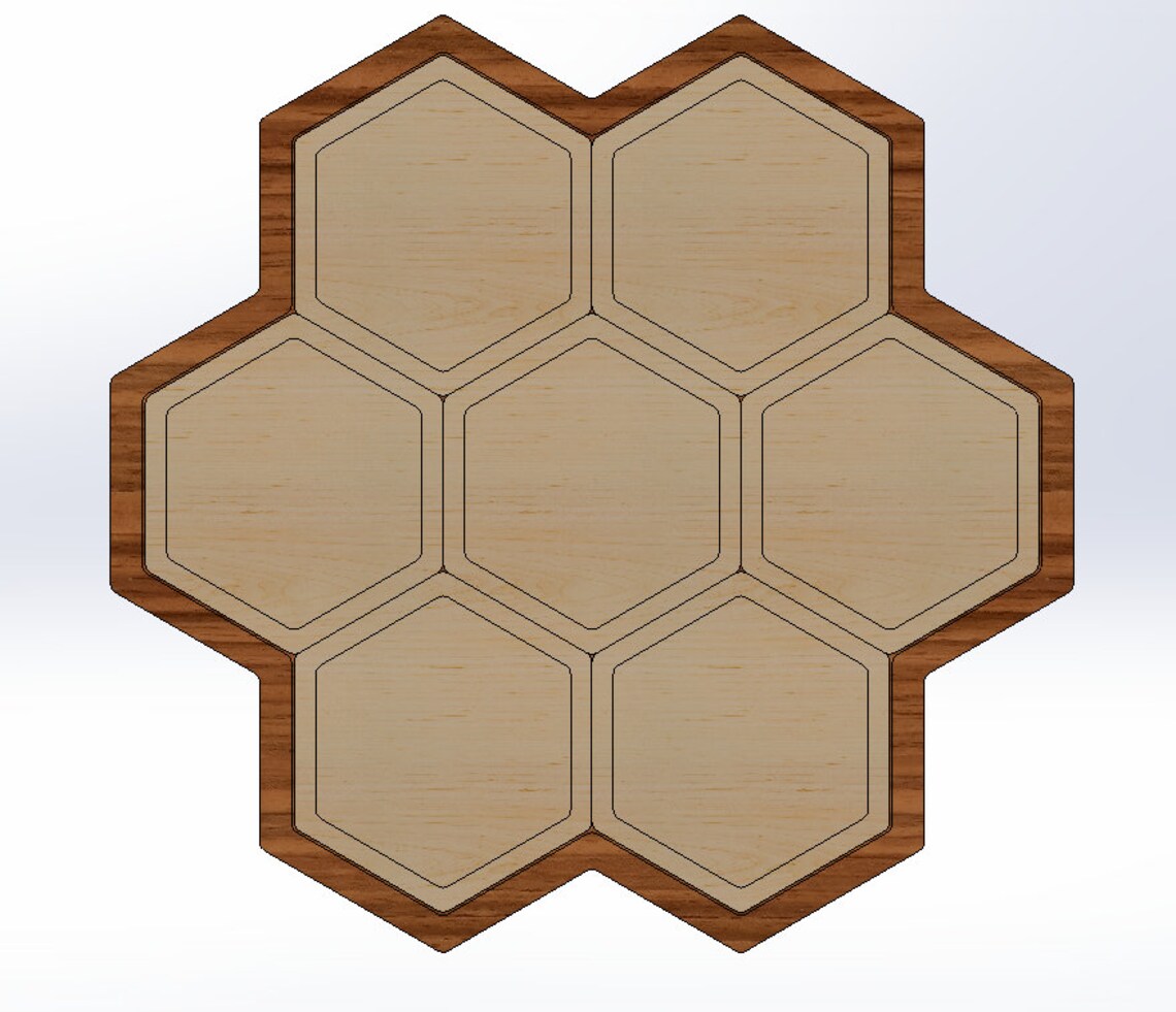 Hexagon Honey Comb Catch All Tray Set DXF STL CNC Router Files - Etsy