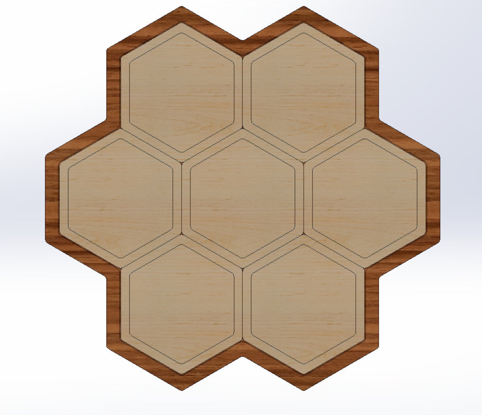 Hexagon Honey Comb Catch All Tray Set DXF STL CNC Router Files - Etsy
