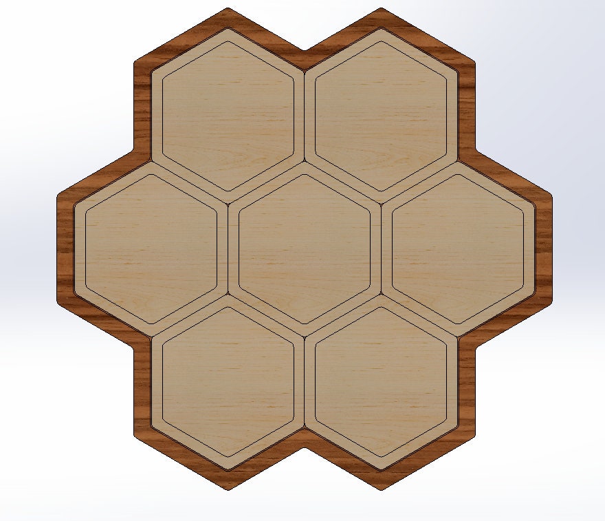 Hexagon Honey Comb Catch All Tray Set DXF STL CNC Router Files - Etsy