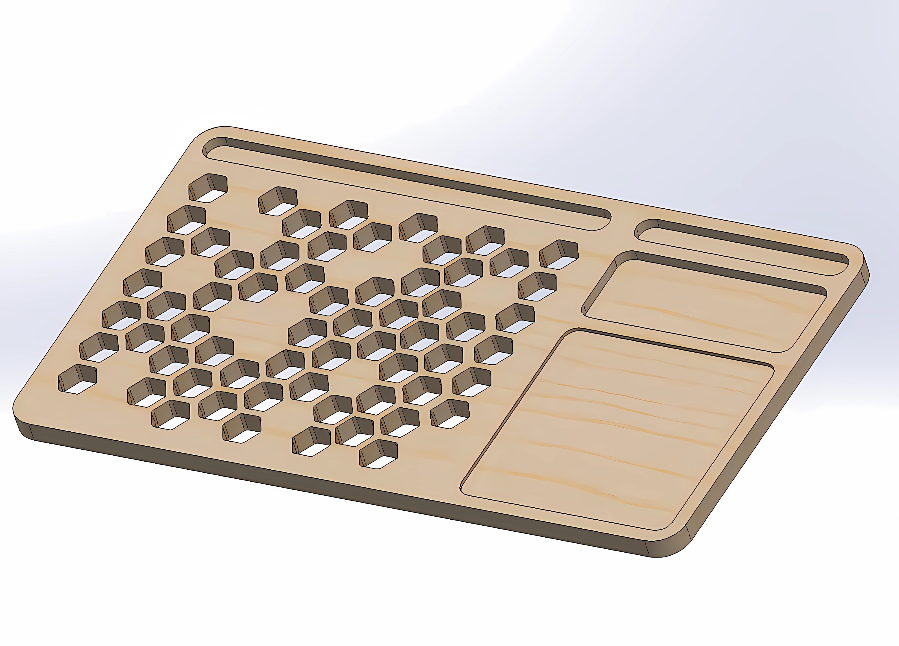 Honeycomb Hexagon Vented Laptop Tray Lap Desk CNC Router Laser Cut ...
