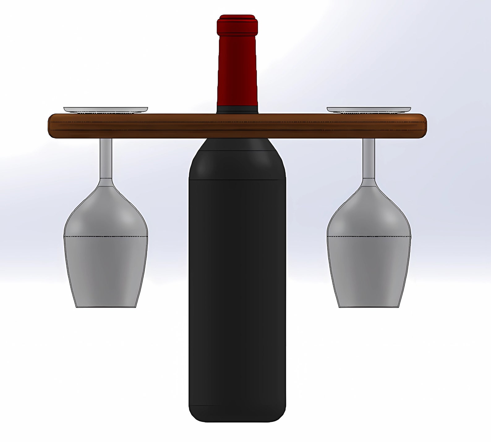 Wine Glass Bottle Caddy Woodworking Pattern Template CNC Router Files ...