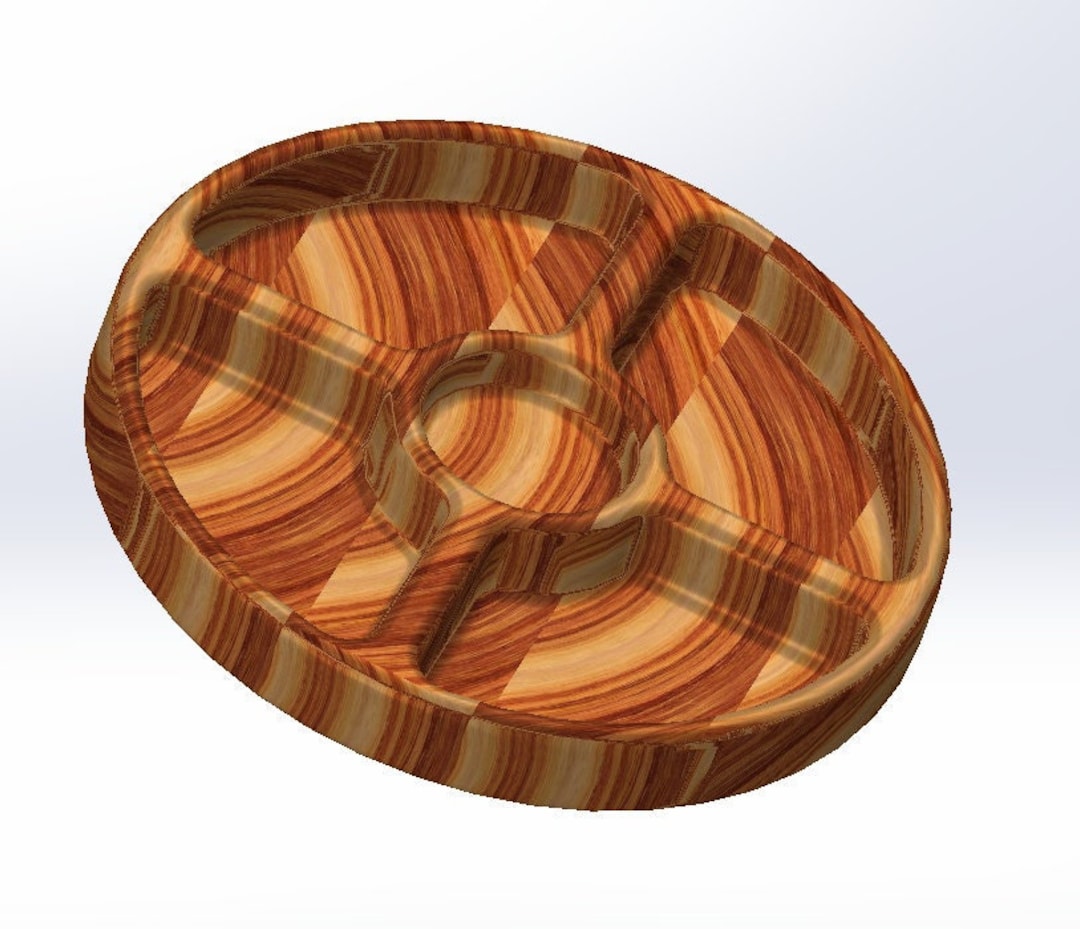 Snack Serving Tray Model Five Section Wooden Catch All CNC Router Files ...