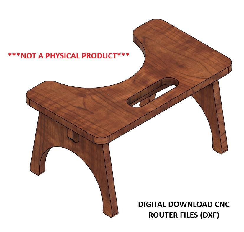 Digital CNC Files Step Stool Bathroom Potty Training Stool Router Laser ...