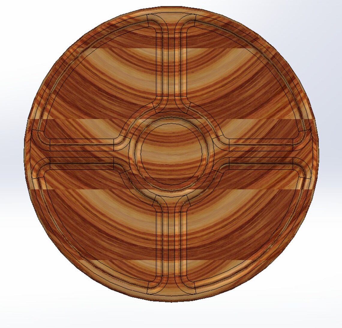 Snack Serving Tray Model Five Section Wooden Catch All CNC Router Files ...