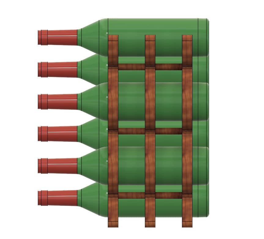 6 Bottle Wine Rack CNC Router Laser Cut Files Folded Ribbon Switchback ...