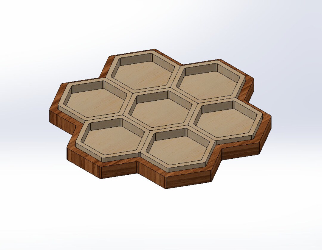 Hexagon Honey Comb Catch All Tray Set DXF STL CNC Router Files - Etsy