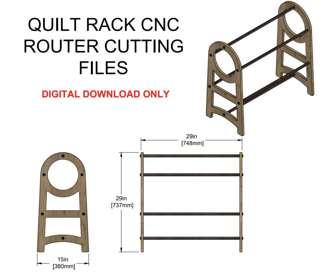 Quilt Display Rack CNC Router Laser Cutter Files Digital Download DXF ...