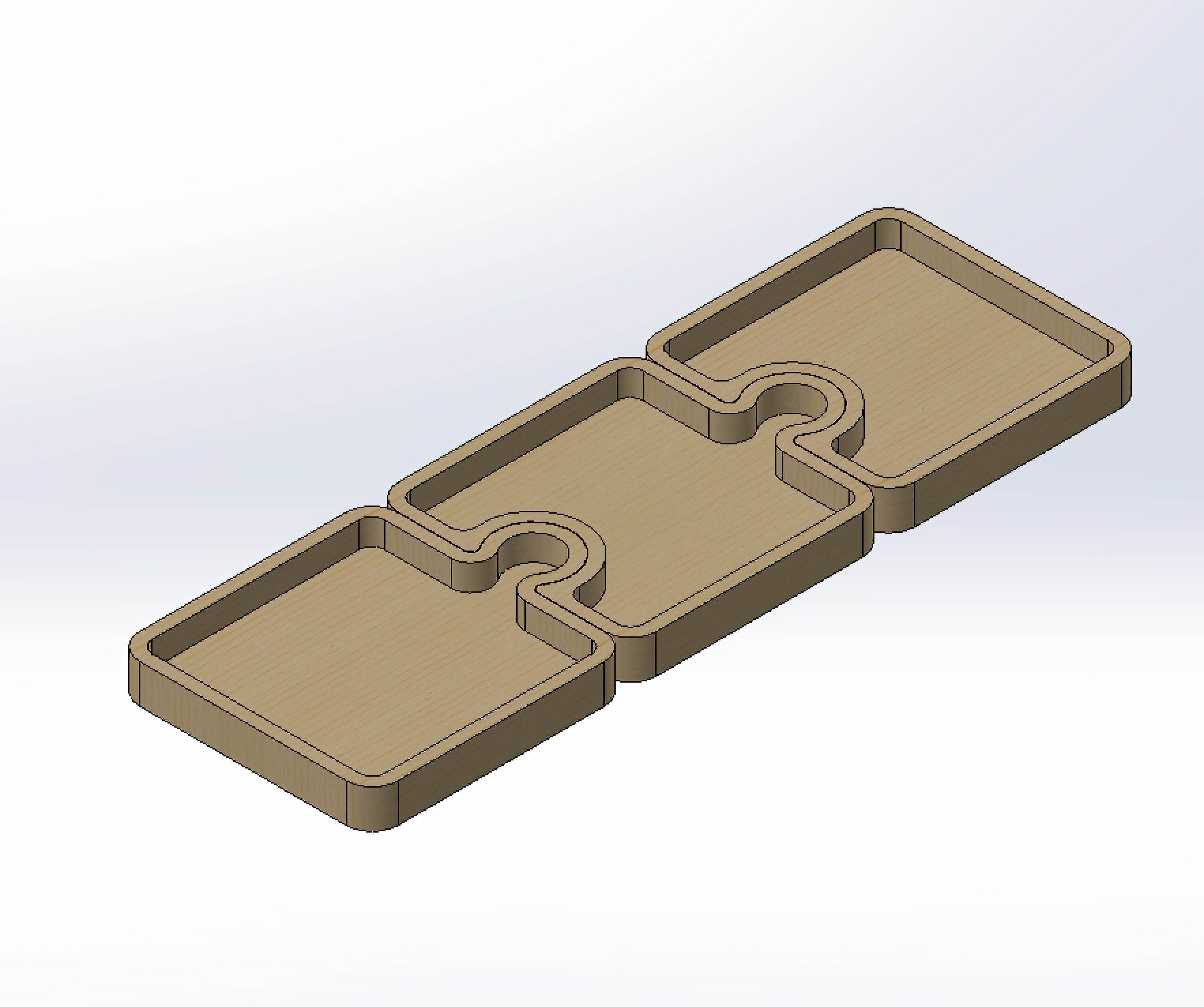 Catch All Tray CNC Router Files Interlocking Puzzle Piece Dxf Stl and ...