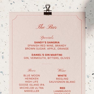 SOIRÉE DIY Bar + Drinks Menu | Fully Editable Template | Digital ...