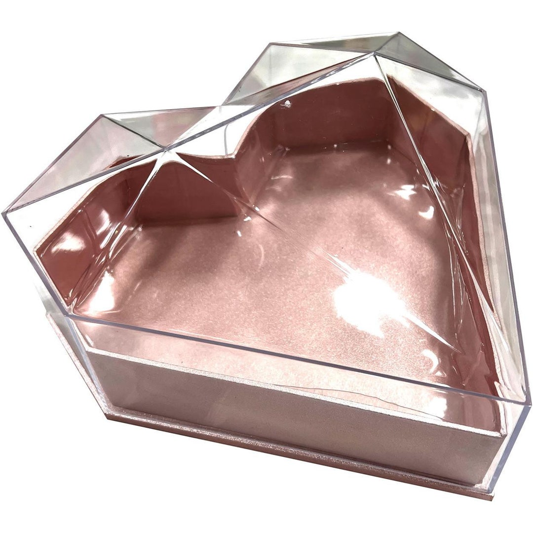 10" Diamond Heart Floral and Berry Box - Shiny Pink - Etsy