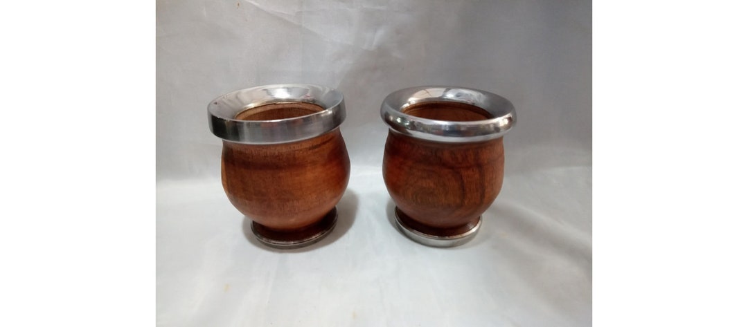 Mate Artesanal De Madera De Algarrobo Con Virola De Acero - Etsy
