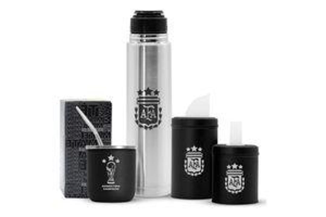Argentina Soccer Mate Set: Stainless Steel Thermos, Yerbera, and ...