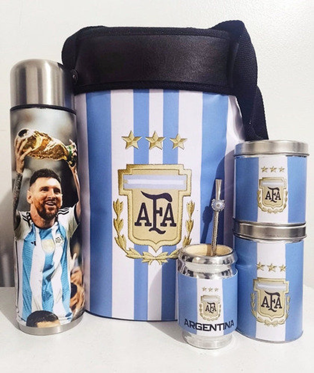 Argentinian Messi Mate Set Matero Argentina Campeón Argentina - Etsy