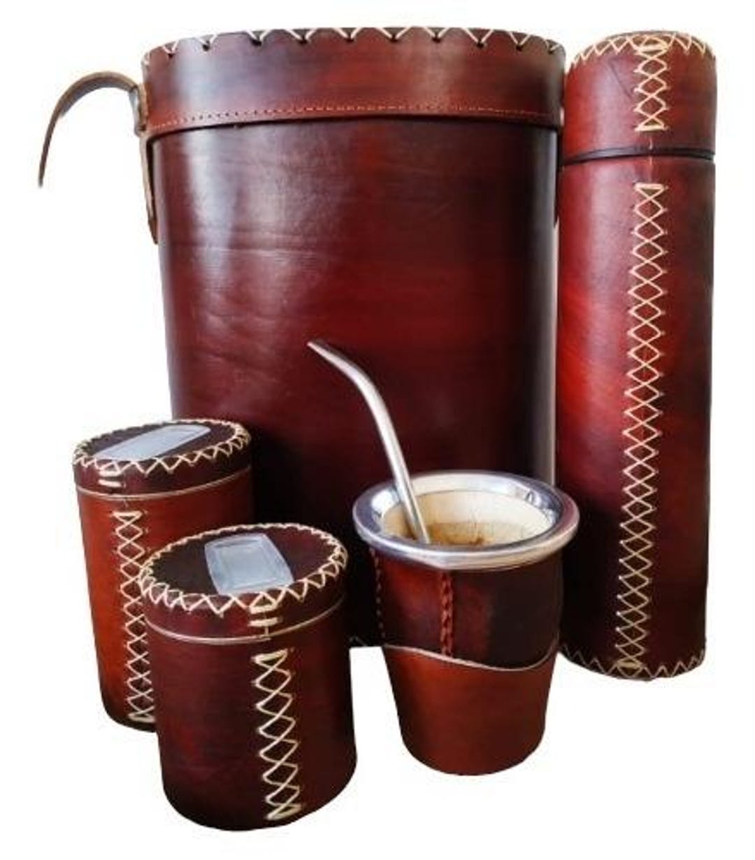 Leather Mate Set Mate Kit - Matera Bag, Mate Gourd Cup, Thermos ...