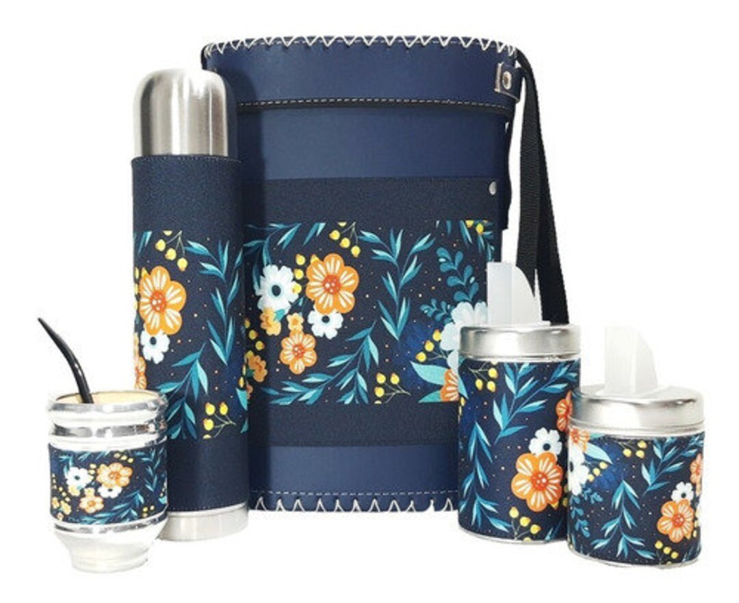 Mate Gourd Set Matero Eco Cuero Y Fabric 6 Piezas Argentina - Etsy