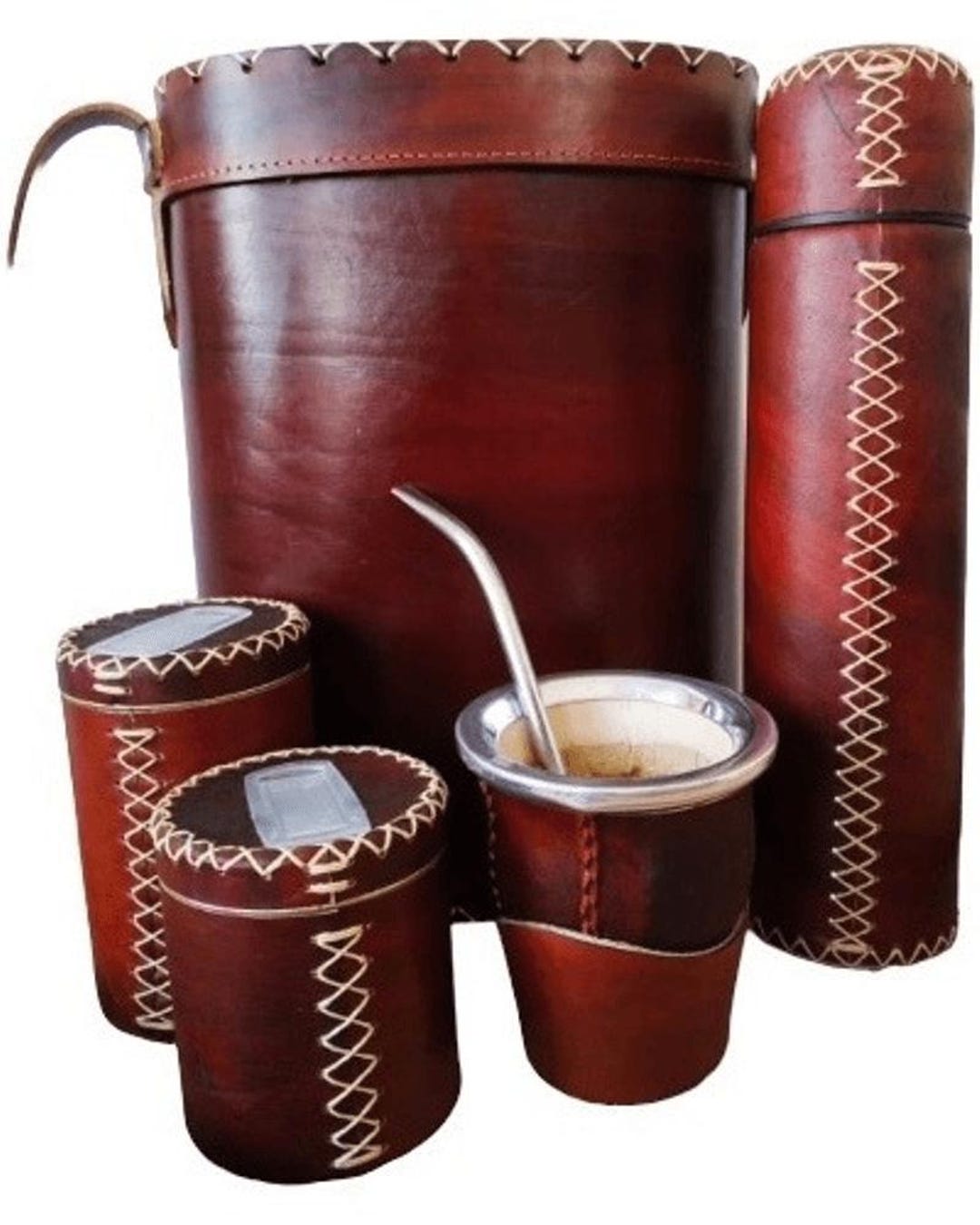 Mate Set 100% Cuero, Mate Kit - Mate Bag, Includes Mate Gourd Cup ...