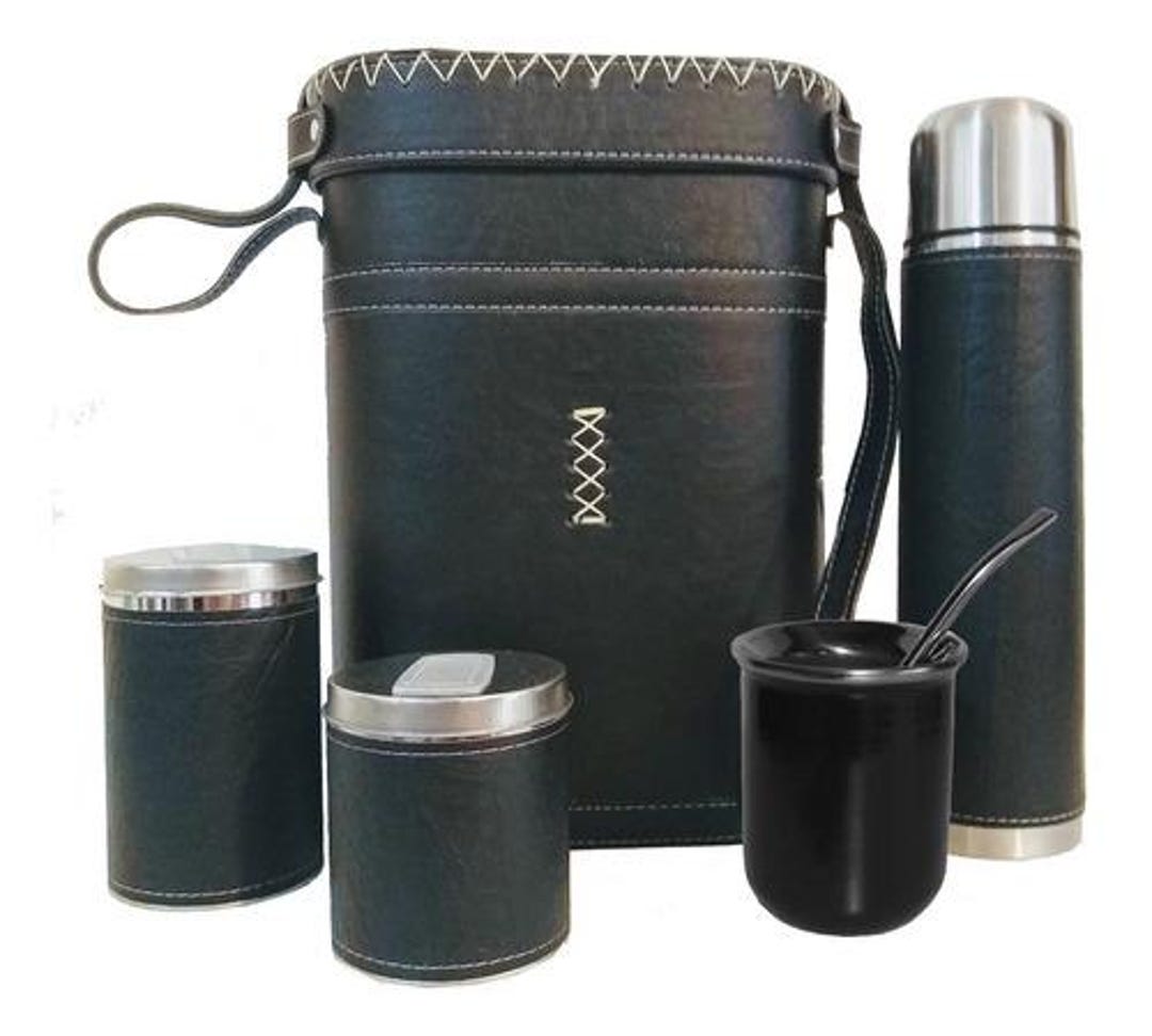 Set Matero Kit Completo Eco Cuero Termo Y Mate Termico Acero Inoxidable ...