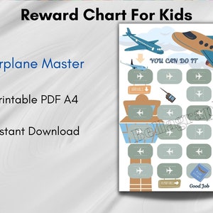 Printable Airplane Reward Chart|behavior/task Chart|toddler Reward ...