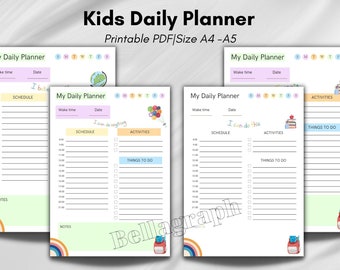 Printable Daily Planner for Kids, Childrens Routine Chart, Kids Daily ...