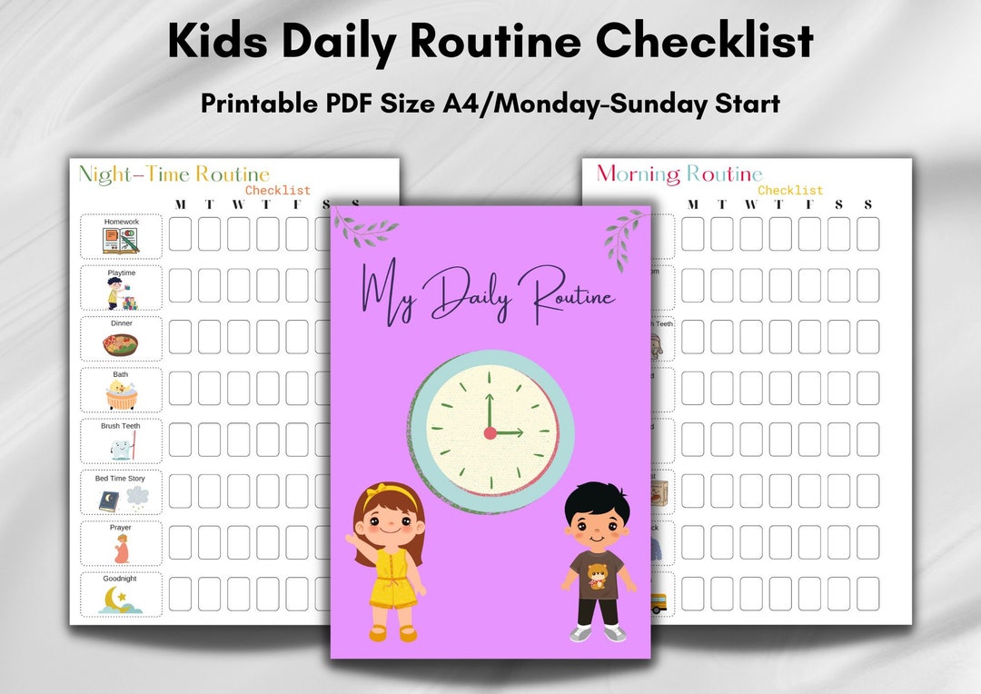 Morning Routine for Kids|routine Chart for School|night Kids Routine ...