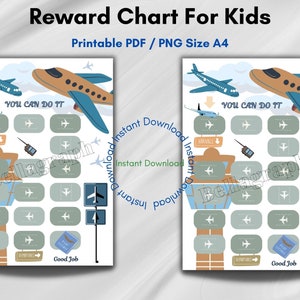Printable Airplane Reward Chart|behavior/task Chart|toddler Reward ...