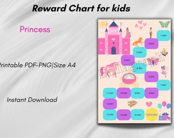 Printable Princess Reward Chart - Etsy