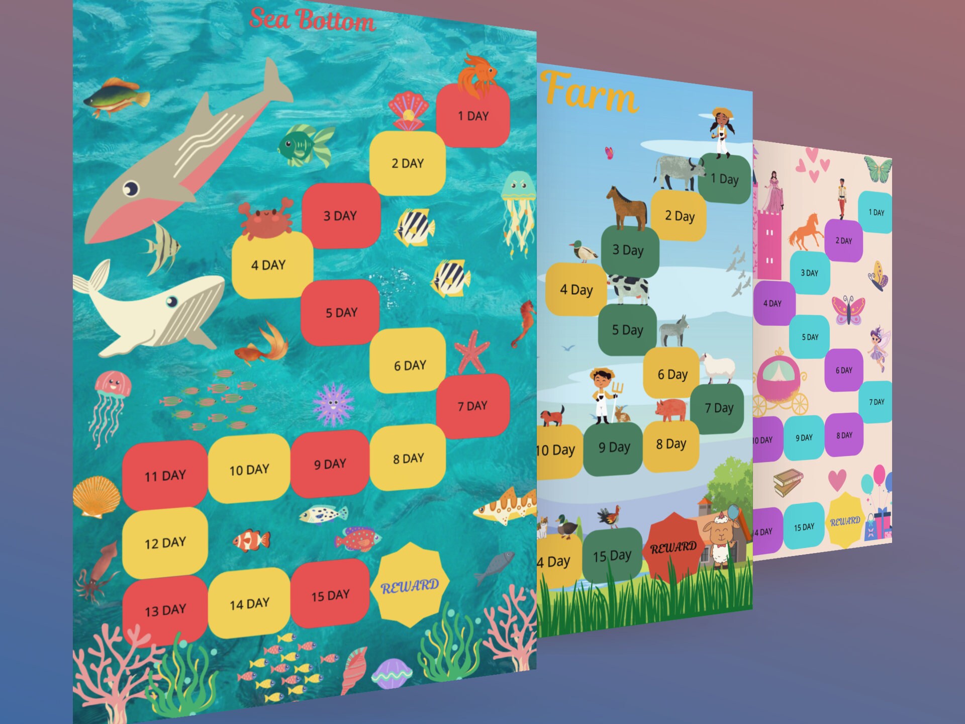 Animals Reward Chartprintable Behavior/task Charttoddler Reward Sticker ...