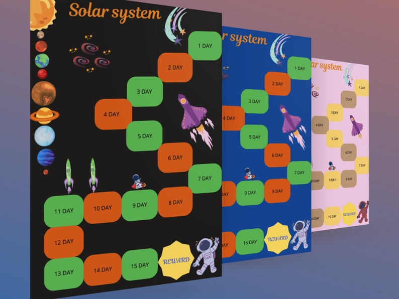Solar System Reward Chartprintable Behavior/task - Etsy