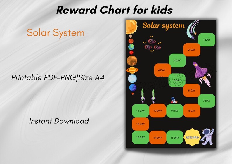 Solar System Reward Chart|printable Behavior/task Chart|toddler Reward ...