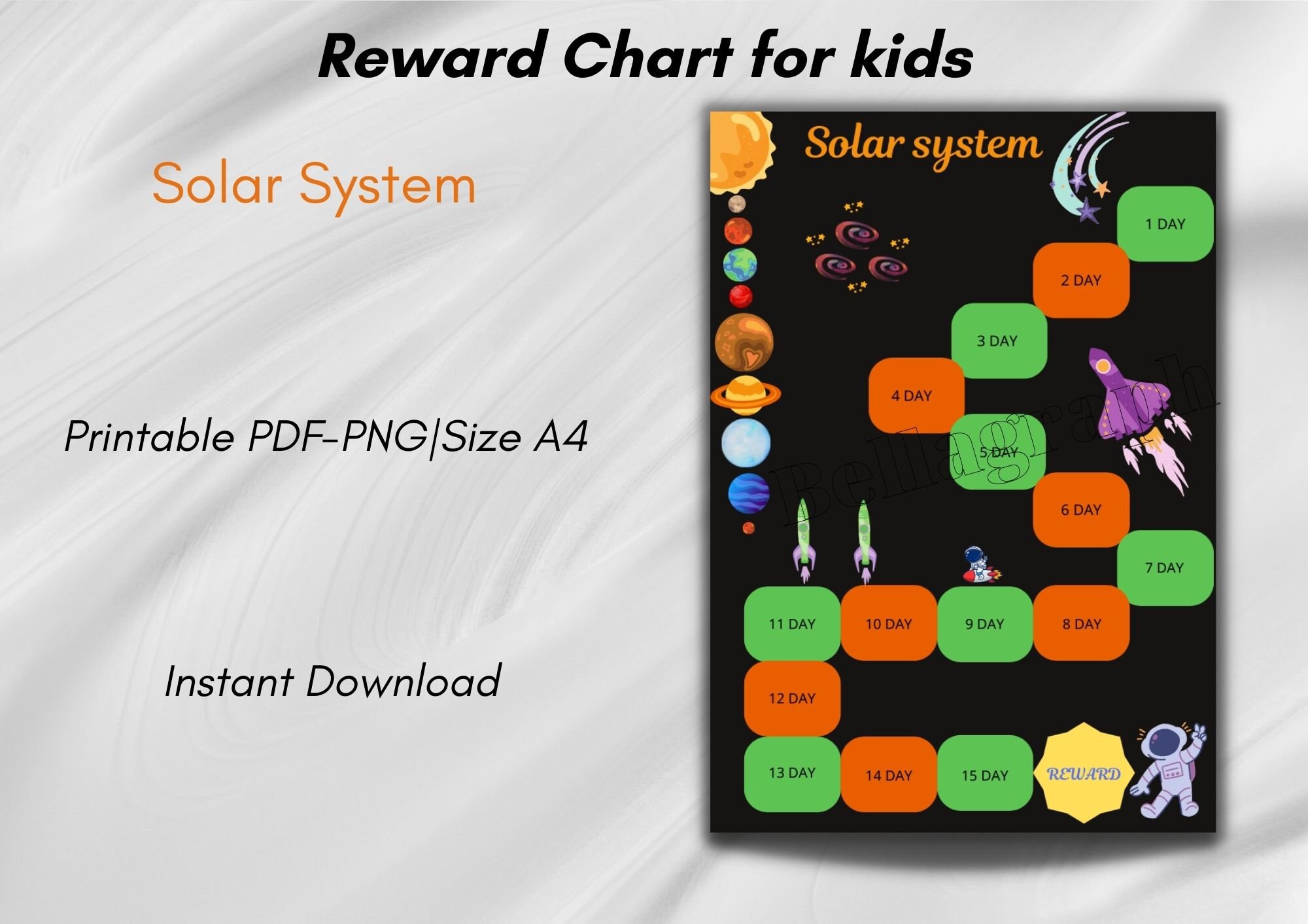 Solar System Reward Chart|printable Behavior/task Chart|toddler Reward ...