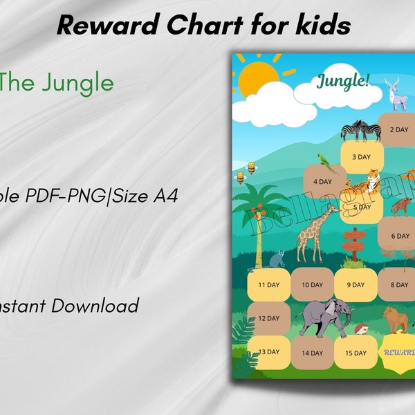Jungle Reward Chart - Etsy