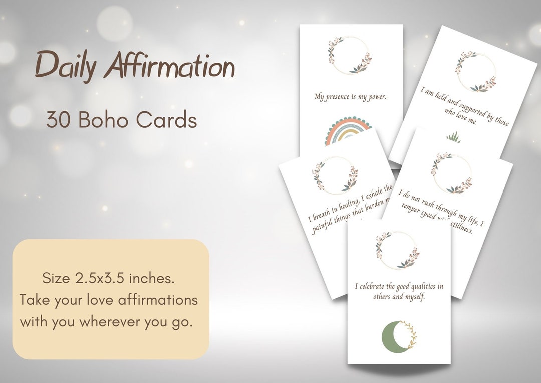 Daily Affirmation Cards|boho Affirmation|postive Manifestation ...