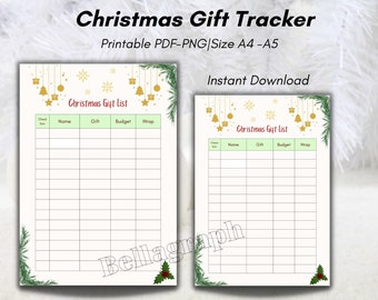 A5 Christmas Gift List Printable Planner Insert PDF File - Etsy