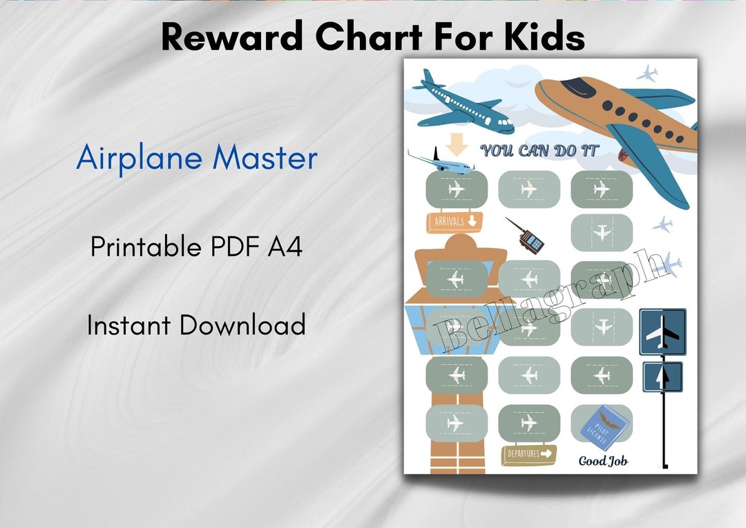 Printable Airplane Reward Chart|behavior/task Chart|toddler Reward ...