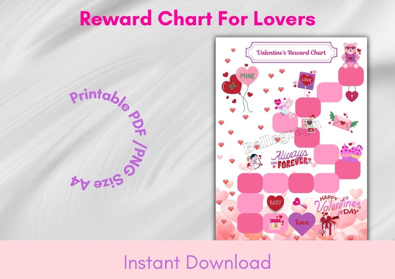 Valentines Reward Chart|reward Chart for Adults|valentines Printable ...