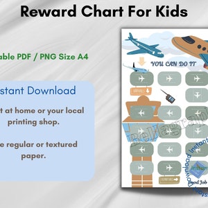 Printable Airplane Reward Chart|behavior/task Chart|toddler Reward ...