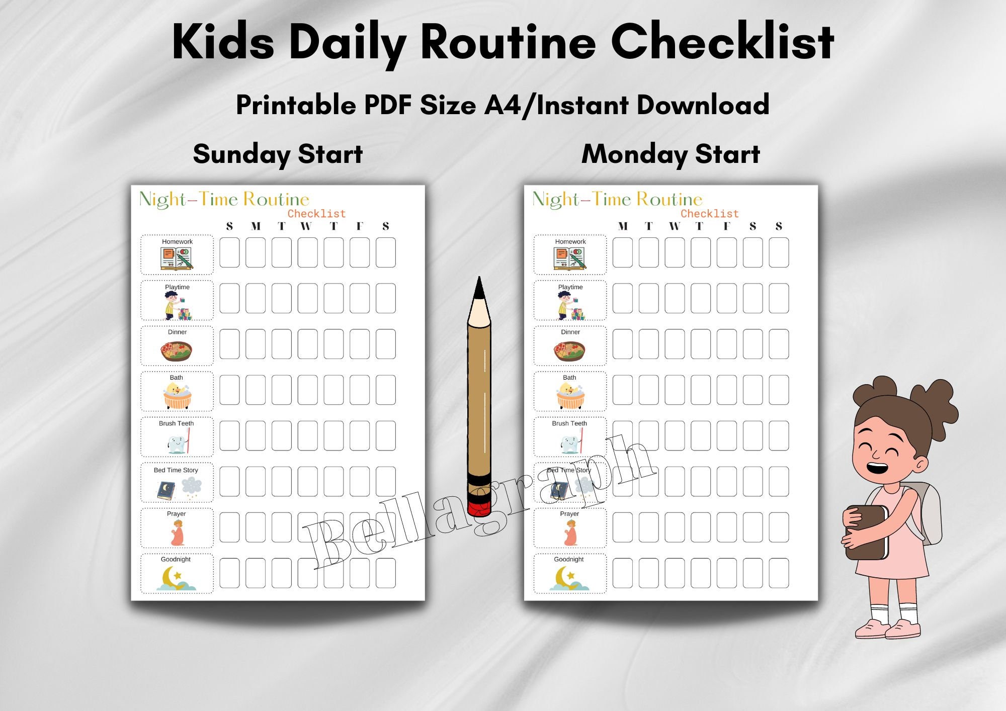 Morning Routine for Kids|routine Chart for School|night Kids Routine ...