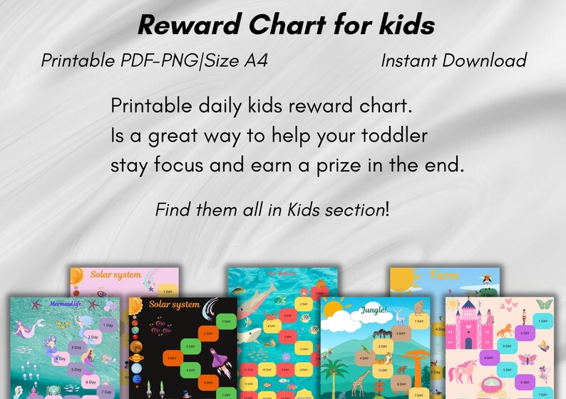 Animals Reward Chartprintable Behavior/task Charttoddler - Etsy