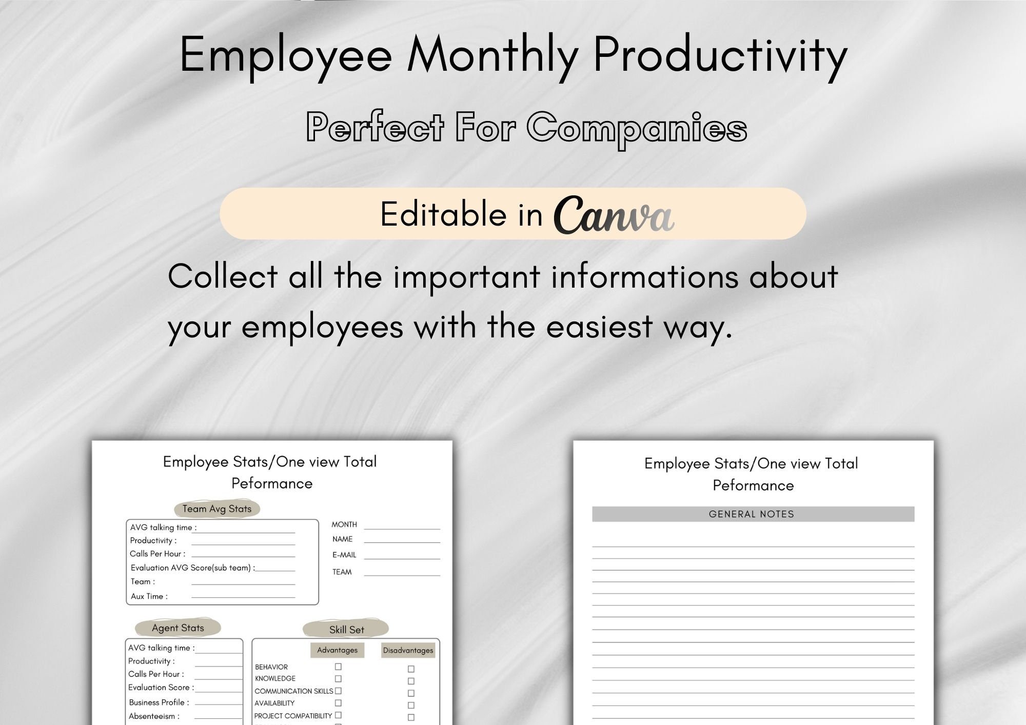 Employee Performance Review|monthly Productivity|employee Evaluation ...