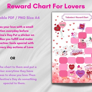 Valentines Reward Chart|reward Chart for Adults|valentines Printable ...