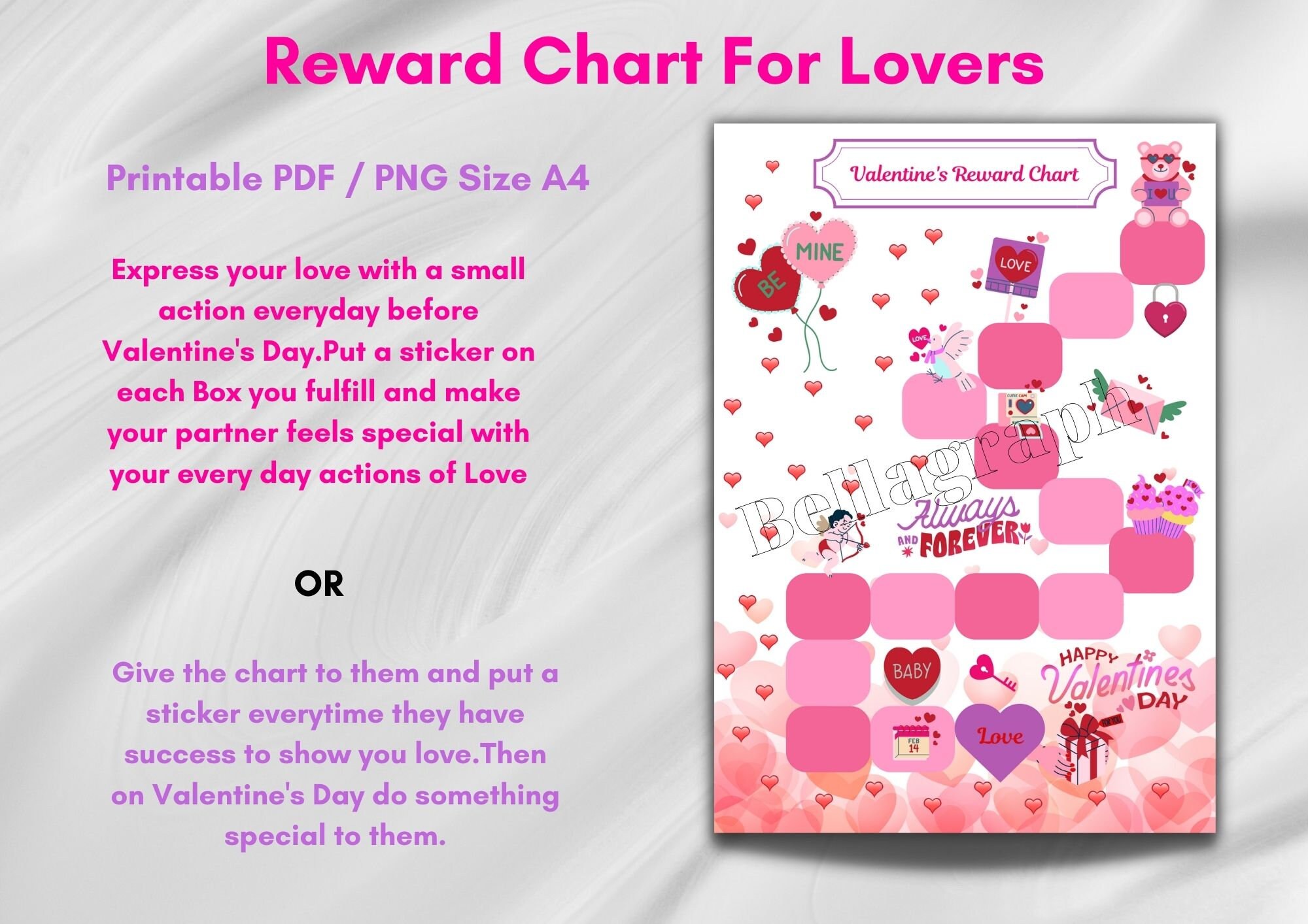 Valentines Reward Chartreward Chart for Adultsvalentines - Etsy