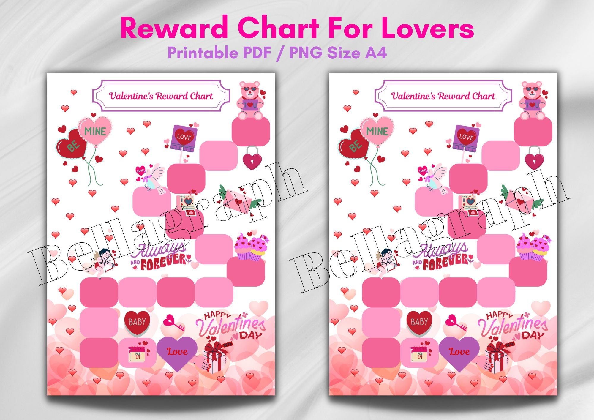 Valentines Reward Chartreward Chart for Adultsvalentines - Etsy